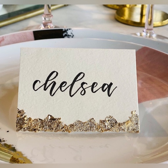 etsy | Other | Wedding Place Setting Cards With Gold Foil No ...